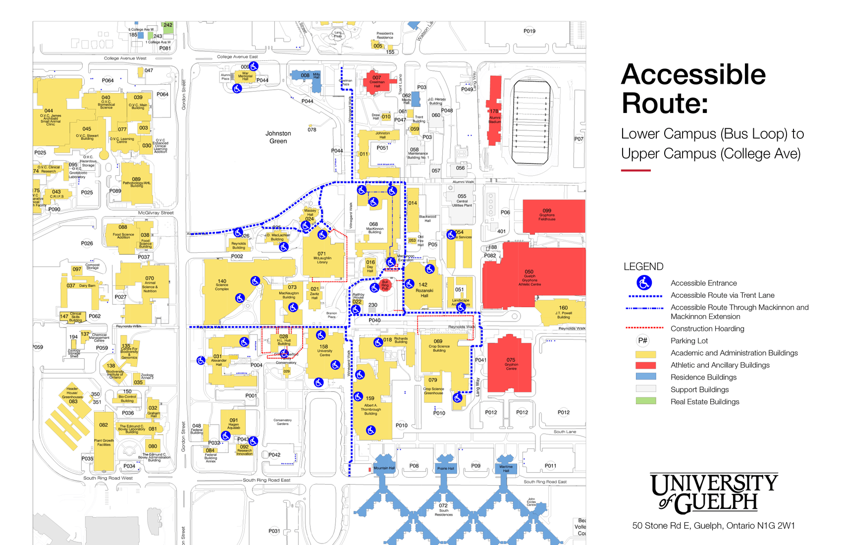 Accessible Routes to the Library | University of Guelph Library